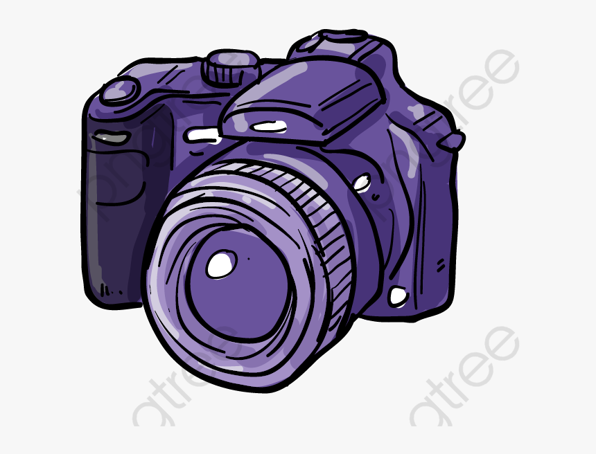 Cartoon Hand Painted Purple - Canon Camera Png Icon, Transparent Png ...