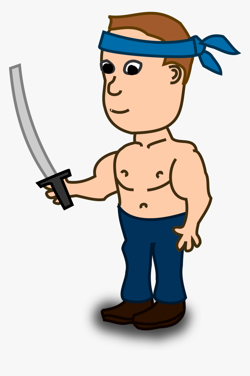 Clipart Sword Comic - Cartoon Character With A Sword, HD Png Download ...