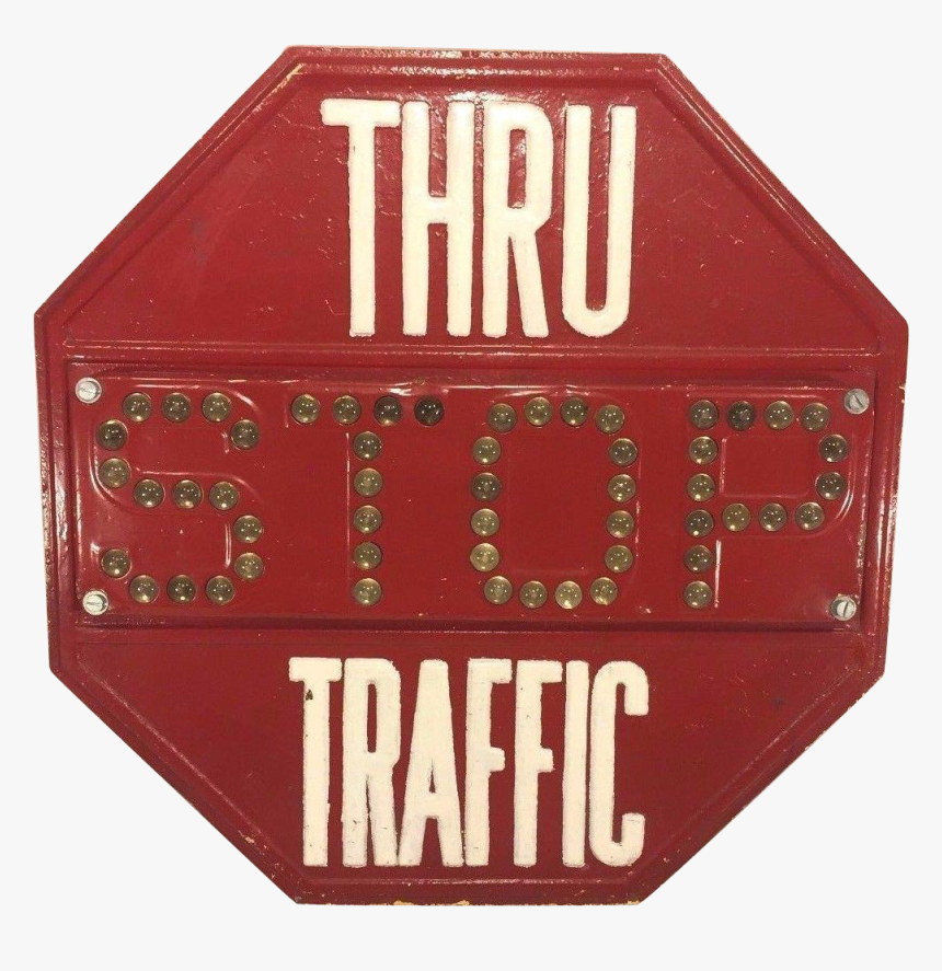 Vintage Metal Stop Traffic Sign W/cat Eye Glass Balls - Stop Sign, HD ...