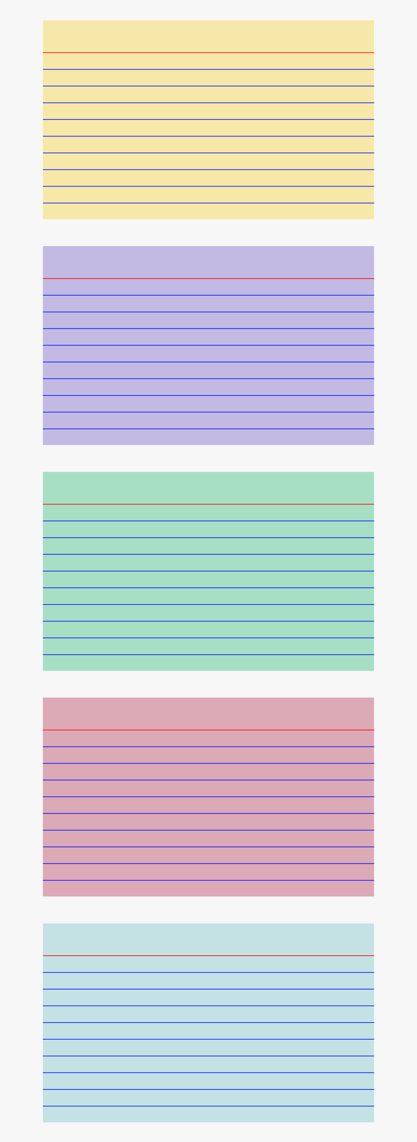Transparent Card Suits Png - Colored Index Card Template, Png Download ...