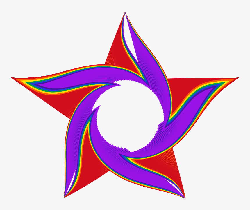 Twisted Rainbow Star - Abstract Star Shape Clipart, HD Png Download ...