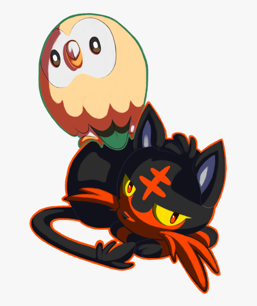 Rowlet And Litten, HD Png Download , Transparent Png Image - PNGitem
