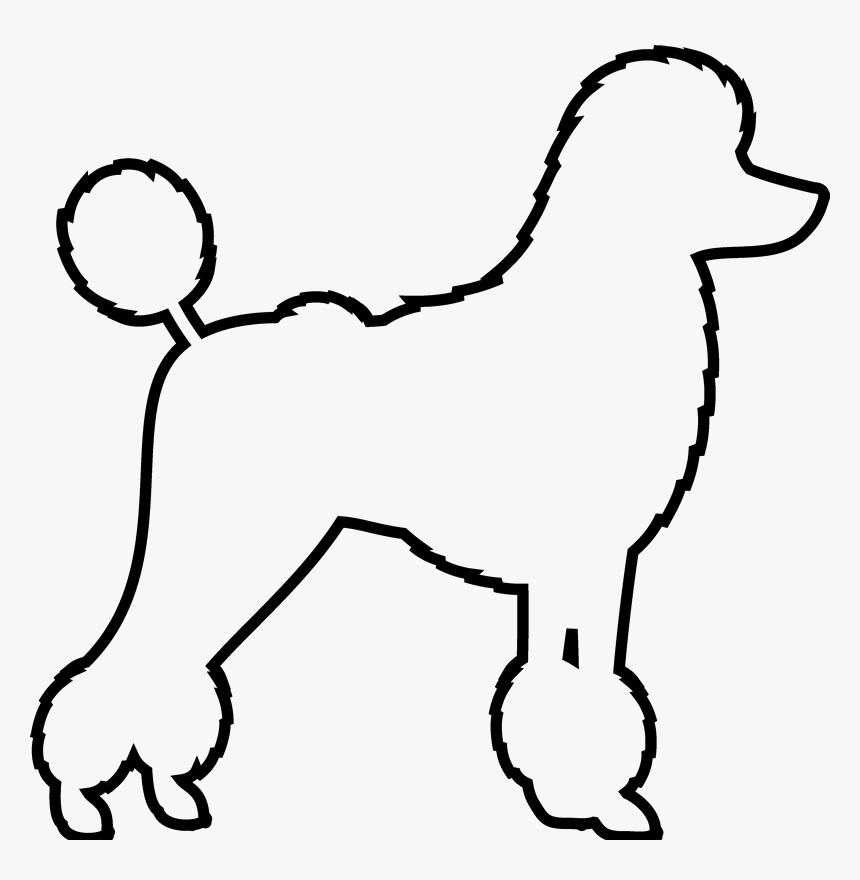 Poodle Rubber Stamp - Poodle Outline, HD Png Download , Transparent Png ...