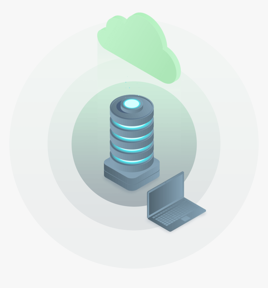Cloud Server With Laptop Illustration - Illustration, HD Png Download ...