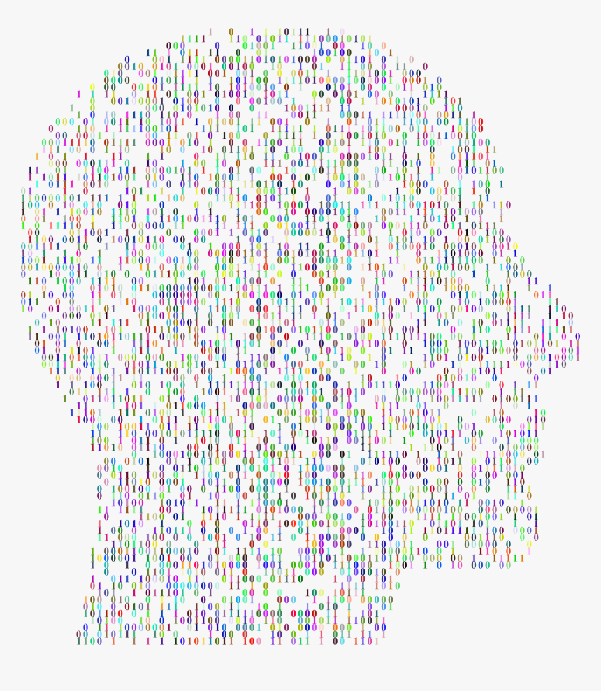 Prismatic Binary Man Head Clip Arts - Transparent Binary Background Png ...