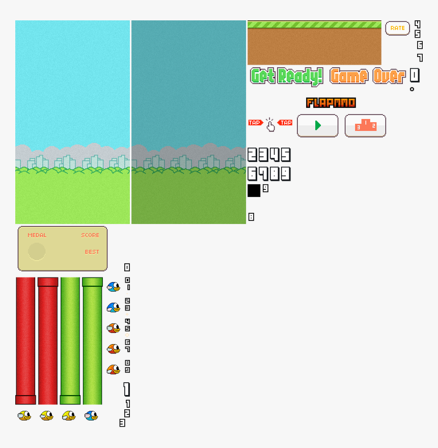 Flappy Bird Sprite Sheet