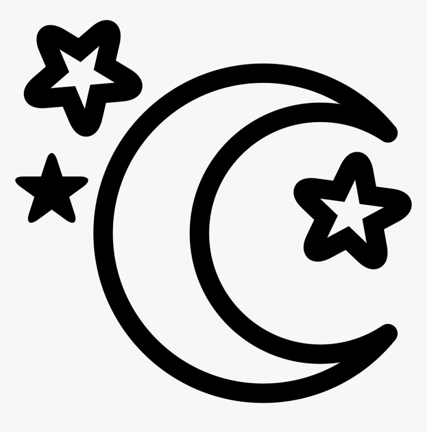 Moon And Stars - Moon Star Out Line, HD Png Download , Transparent Png ...