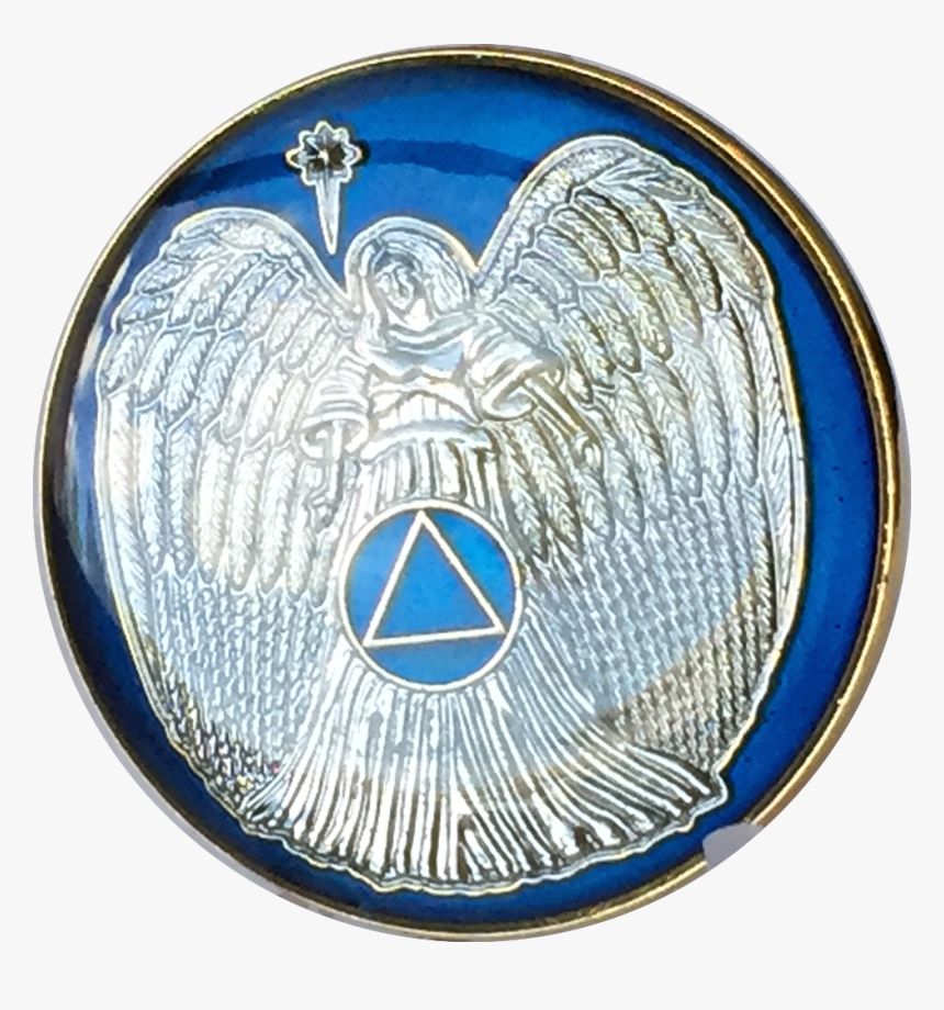 Guardian Angel Midnight Blue Tri Plate Nickel & Gold, HD Png Download ...