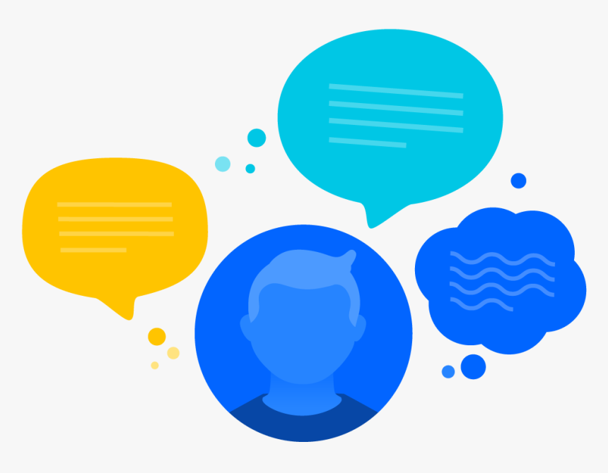 A Customer Thinking And Speaking In Word And Thought - Portfolio Png ...