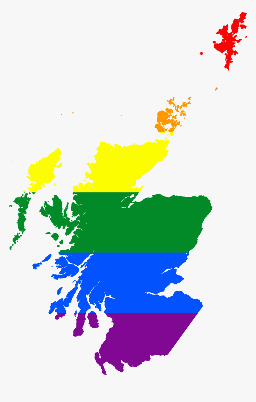 Lgbt Flag Map Of Scotland - Population Distribution Of Scotland, HD Png ...