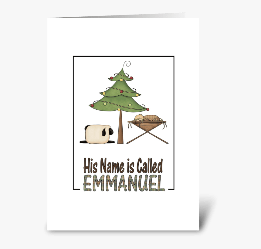Christmas Emmanuel Baby Jesus In Manger Greeting Card - Christmas Tree ...
