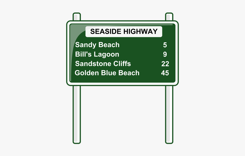 Road Distances Sign Vector - Highway Sign Clipart, HD Png Download ...