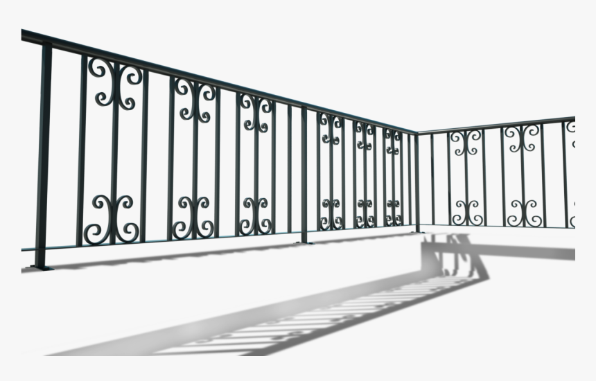 Wrought Iron Balcony Railing , Png Download - Plain Wrought Iron ...