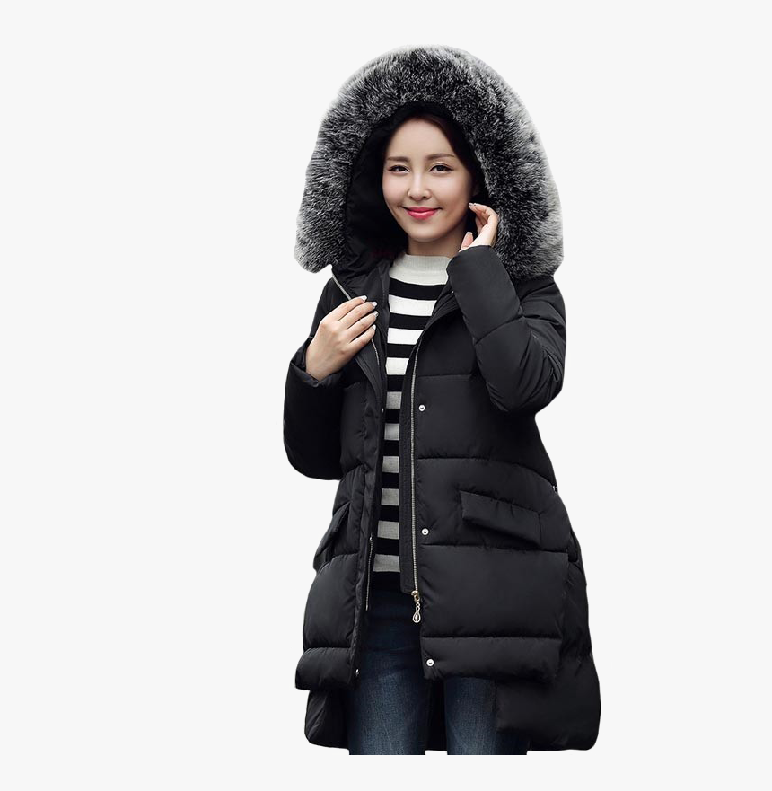 Black Winter Jacket For Women Png Image - Hood, Transparent Png ...