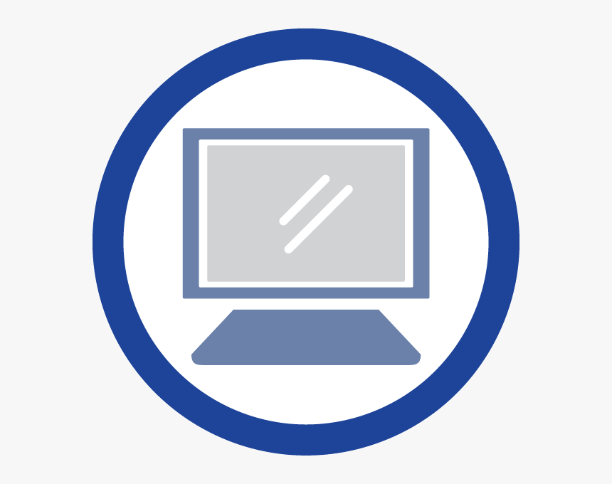 Blue Circle With Computer Inside - Circle Computer Skill Icon Png ...