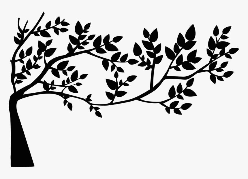 Visual Arts,plant,flower - Tree With Leaves Silhouette, HD Png Download ...