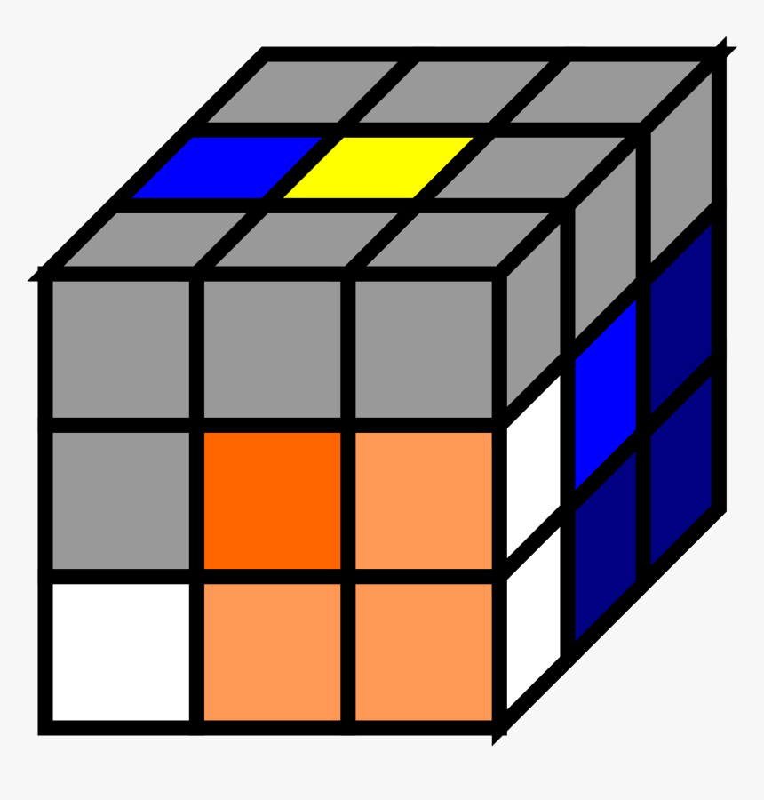 Rubik S Cube Coloring Sheet Clipart , Png Download - Rectangular Prisms ...