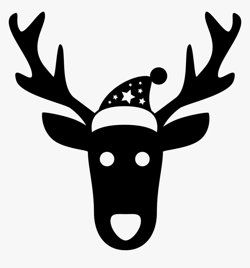 Christmas Reindeer Frontal Head - Santa Icon Png, Transparent Png ...