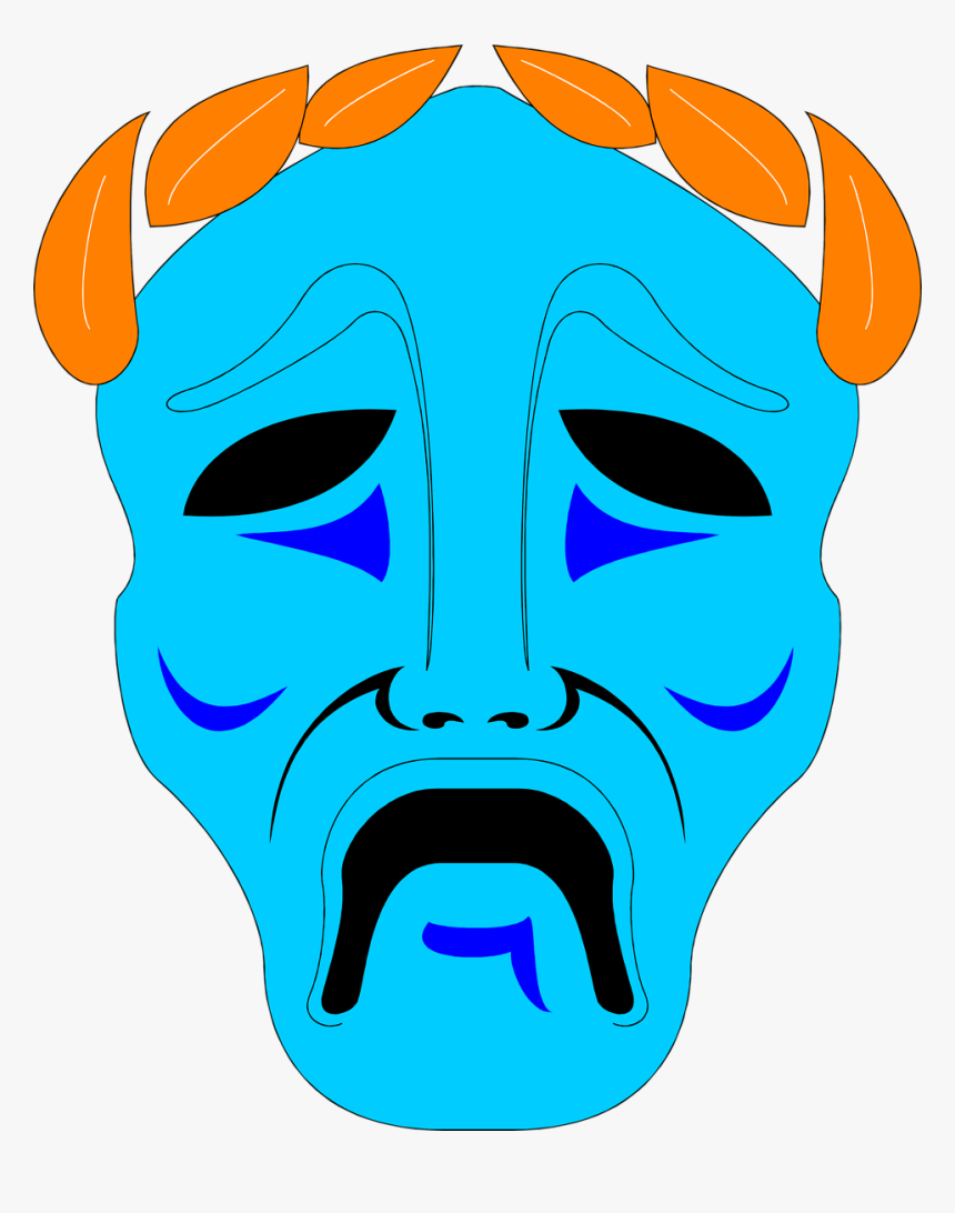 Mask Theatre Tragedy Clip Art - Tragedy Drama Mask, HD Png Download ...