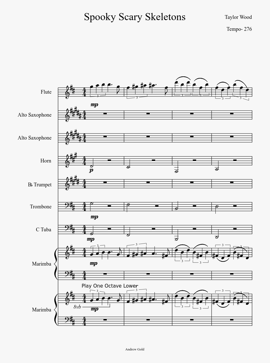 Solo Spooky Scary Skeletons Alto Sax, HD Png Download , Transparent Png ...