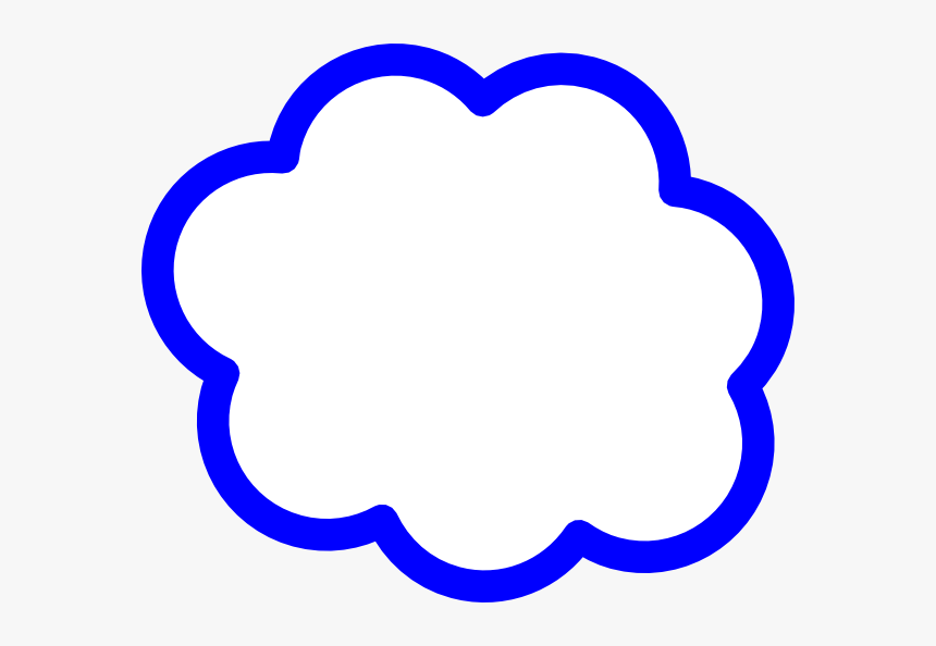 Blue Cloud Svg Clip Arts - Cloud With Blue Outline, HD Png Download ...