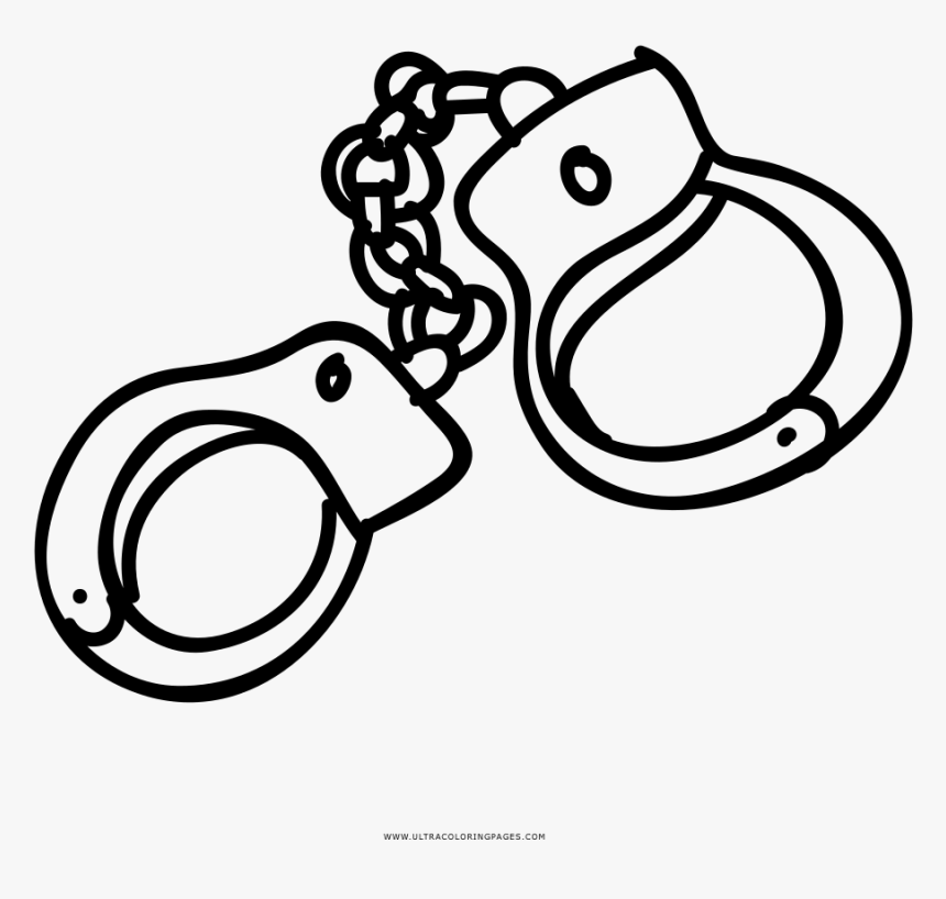 Handcuffs Coloring Drawing Handcuff Police Pages Color Coloringcrew ...