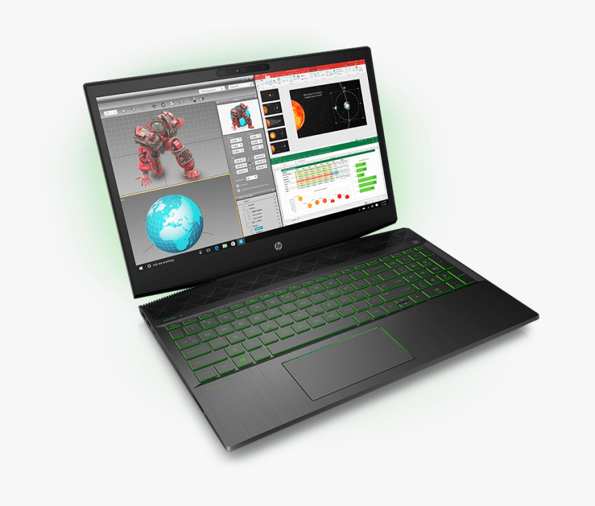 Pavilion Laptop With Projects On Screen - Hp Pavilion Power 15, HD Png ...