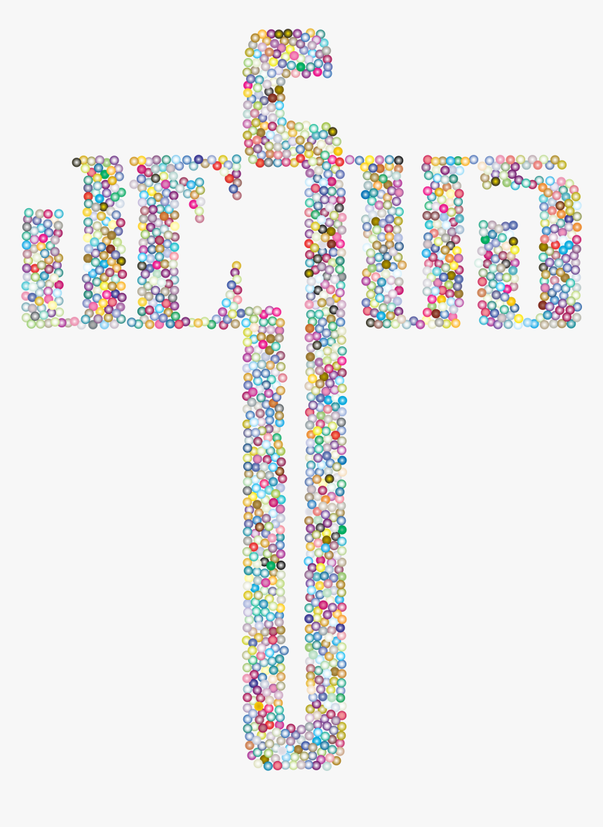 Prismatic Jesus Cross Typography Dots No Background - Cross Png ...
