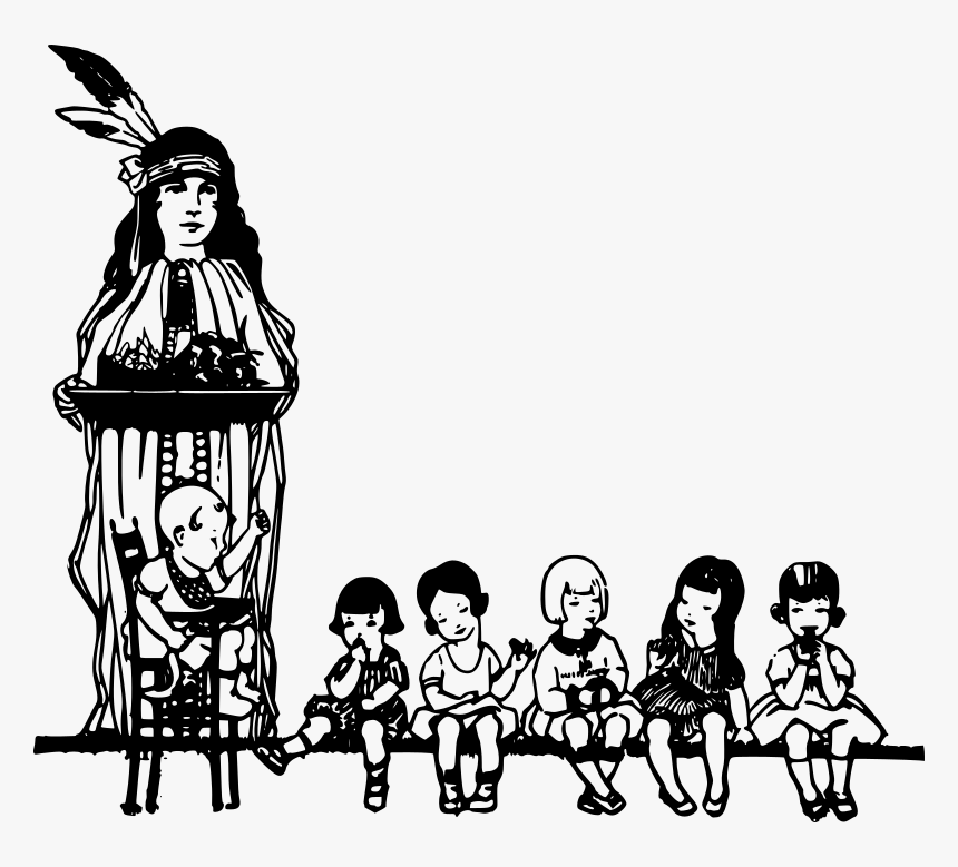 Native American Clip Art Black And White For Kids