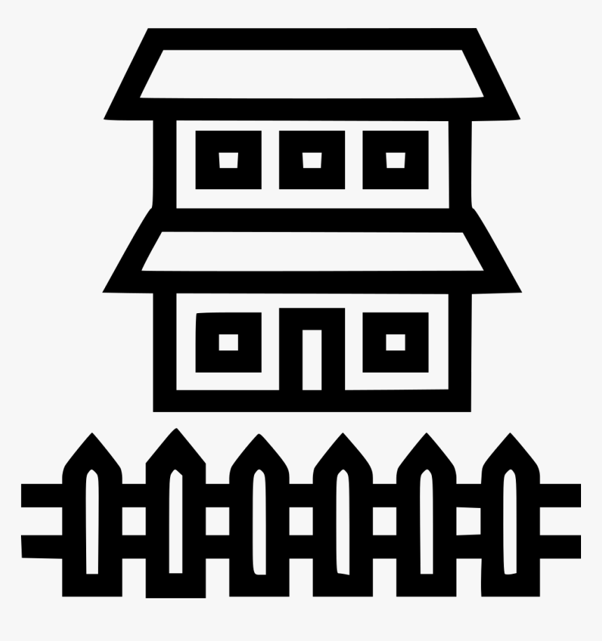 House With Fence - Back Yard Icon, HD Png Download , Transparent Png ...