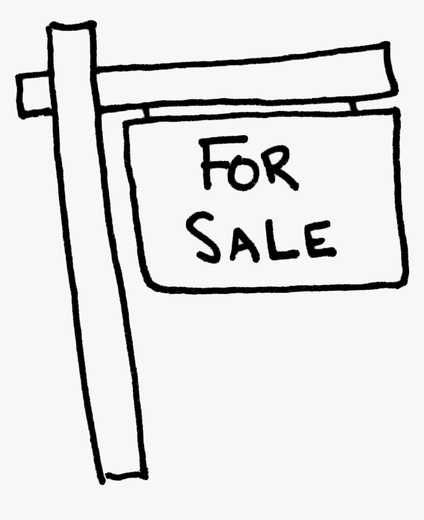 For Sale Sign - Line Art, HD Png Download , Transparent Png Image - PNGitem