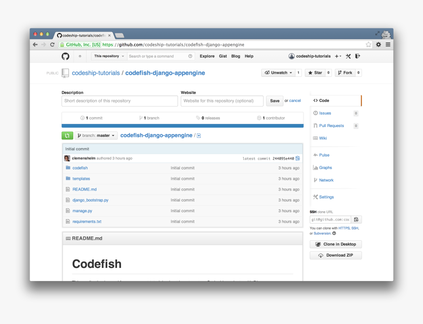 Codefish Django Appengine On Github - Django App In Github, HD Png ...