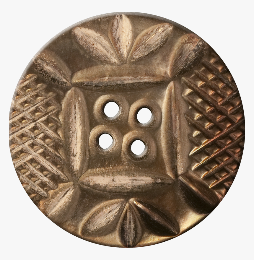Button With Diamond Mesh And Leaf Pattern, Copper - Emblem, HD Png ...