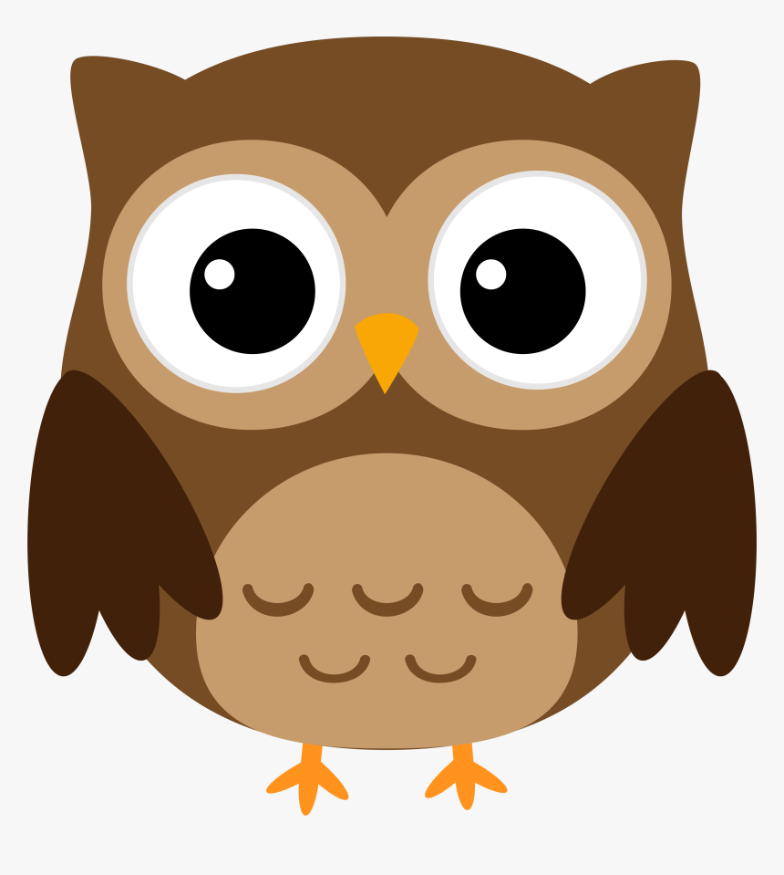 Transparent Owl Clip Art Black And White - Cartoon Great Horned Owl, HD ...