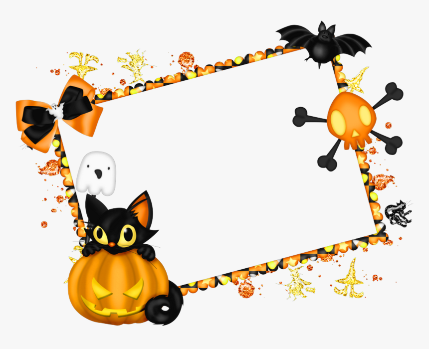 Halloween Clipart Corner - Halloween Picture Frame Borders, HD Png ...