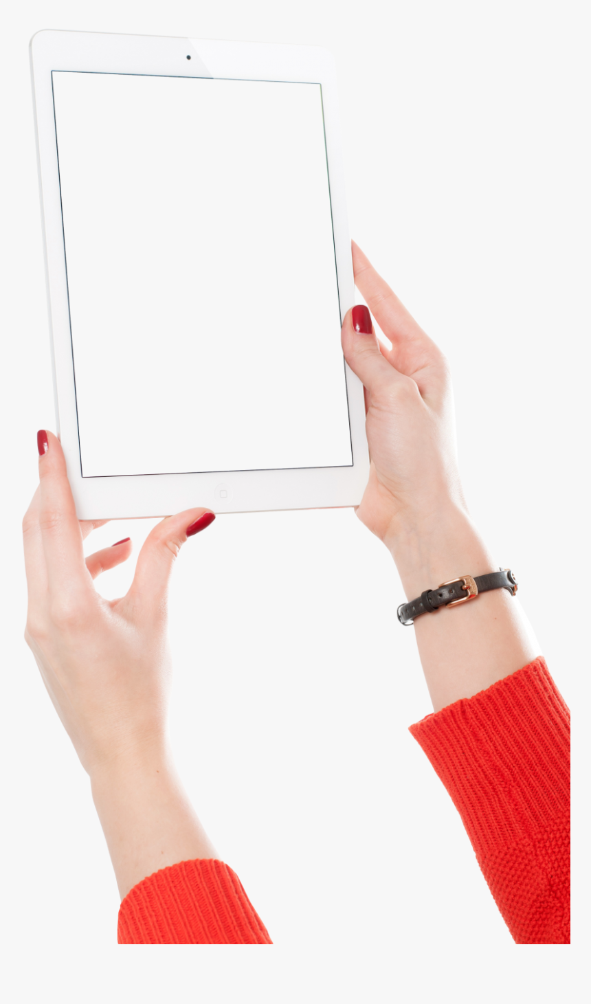 Woman Holding Ipad Png, Transparent Png , Transparent Png Image - PNGitem