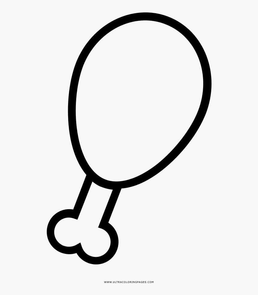 Chicken Leg Coloring Page - Line Art, HD Png Download , Transparent Png ...