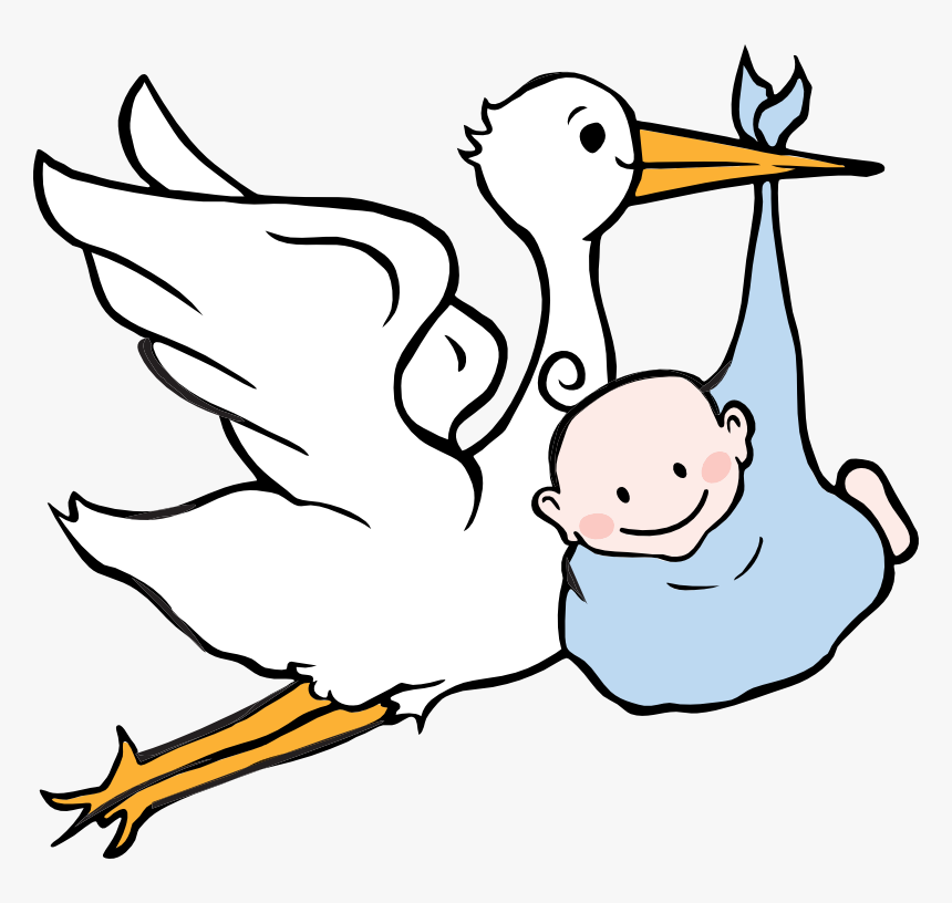 Baby Boy Stork Clipart