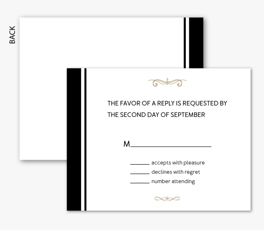 Formal Response Card data-caption class - Black Tie Reception Cards, HD ...