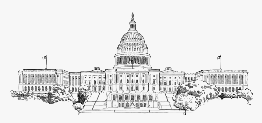 Drawing The Us Capital, HD Png Download , Transparent Png Image - PNGitem