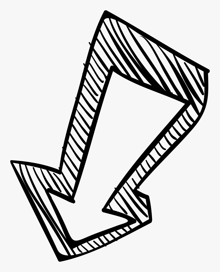 Down Arrow Sketch Comments - Cute Arrow Pointing Down, HD Png Download ...