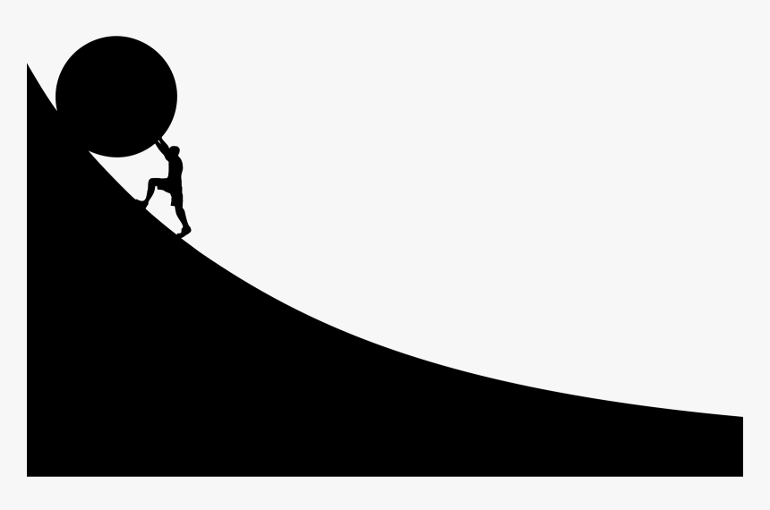 Sisyphus Overcoming Silhouette Clip Arts - Sisyphus Clipart, HD Png ...