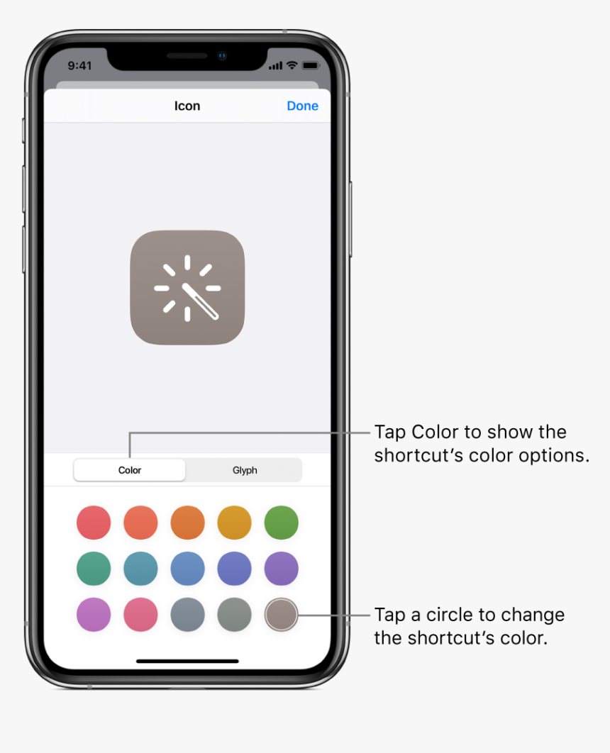 Icon Screen Showing Shortcut Color Options - Shortcut, HD Png Download ...
