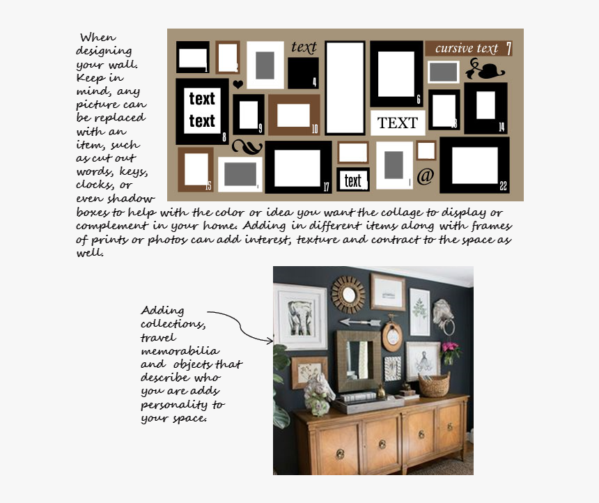 Collage Wall, How To Make A Collage Wall, Interior, HD Png Download ...