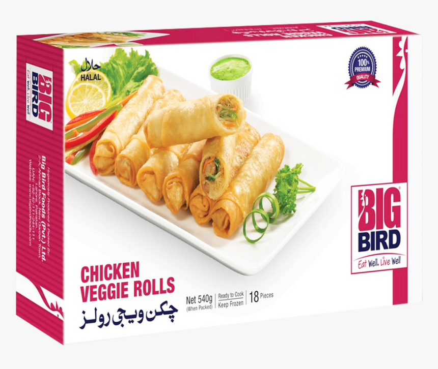 Big Bird Chicken Veggie Roll 540 Gm - Big Bird Chicken Tenders, HD Png ...
