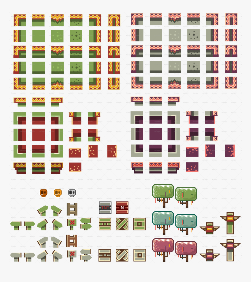 Platformer Game Tile Set Png, Transparent Png , Transparent Png Image ...
