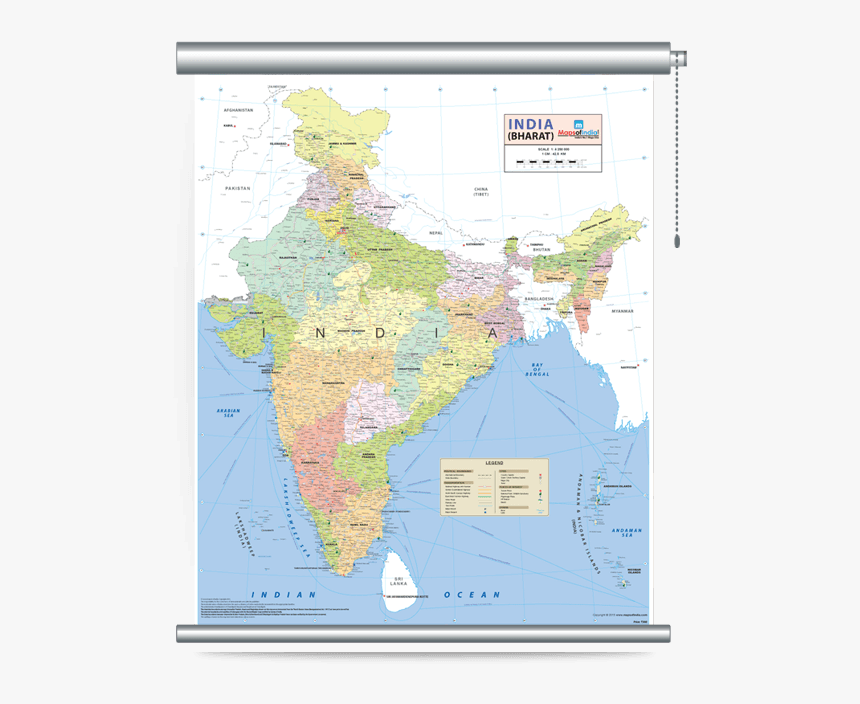 Wall Map Of India, HD Png Download , Transparent Png Image - PNGitem