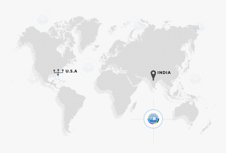 World Map Pointing Itdl Offices - World Map, HD Png Download ...