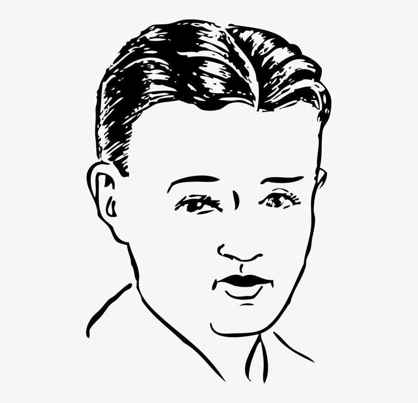 Emotion,hairstyle,art - Boy Face Line Art, HD Png Download ...