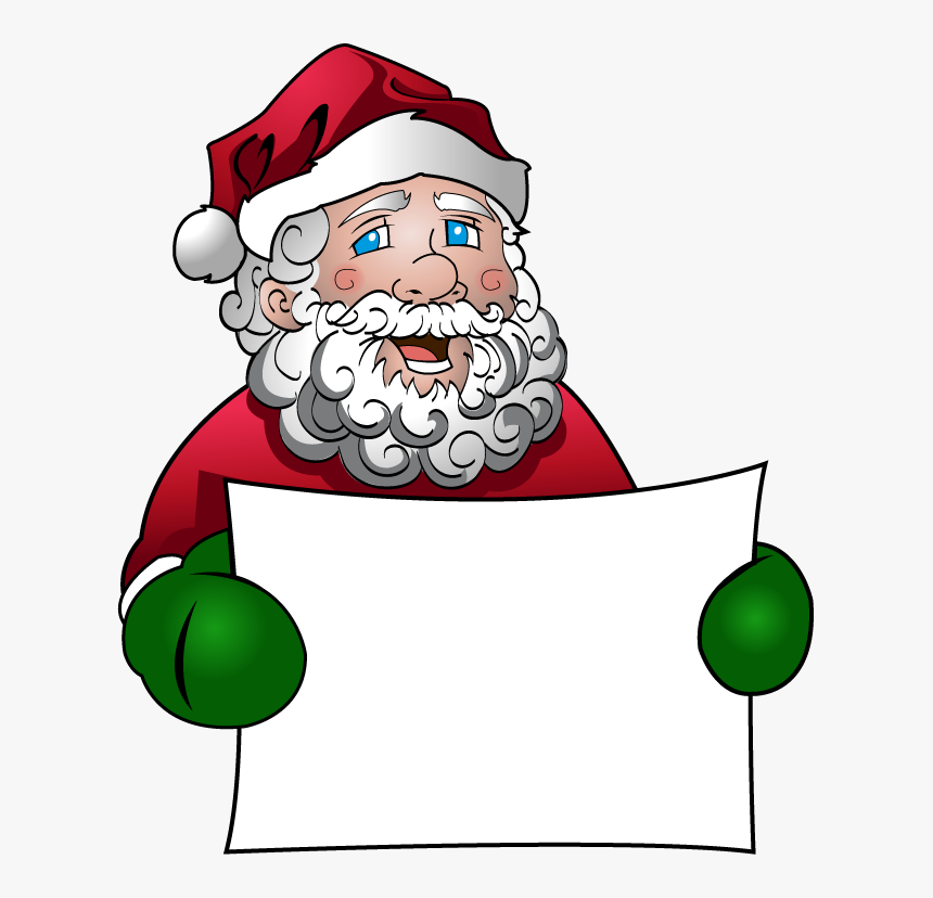 Santa - Santa Holding Sign Clipart, HD Png Download , Transparent Png ...